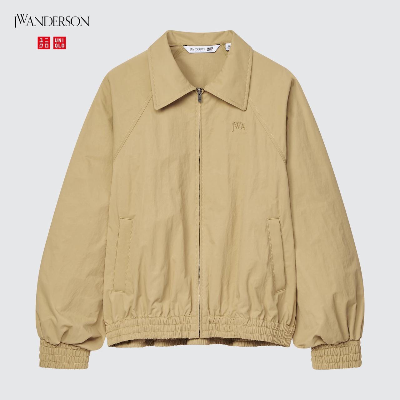JW Anderson x Uniqlo beige short nylon jacket. Size... - Depop
