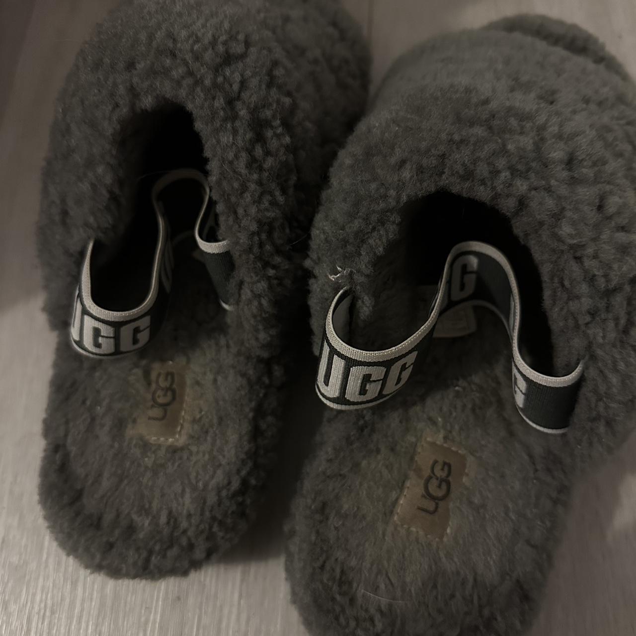 Grey “FLUFF YEAH” sliders Ugg Come with original... - Depop