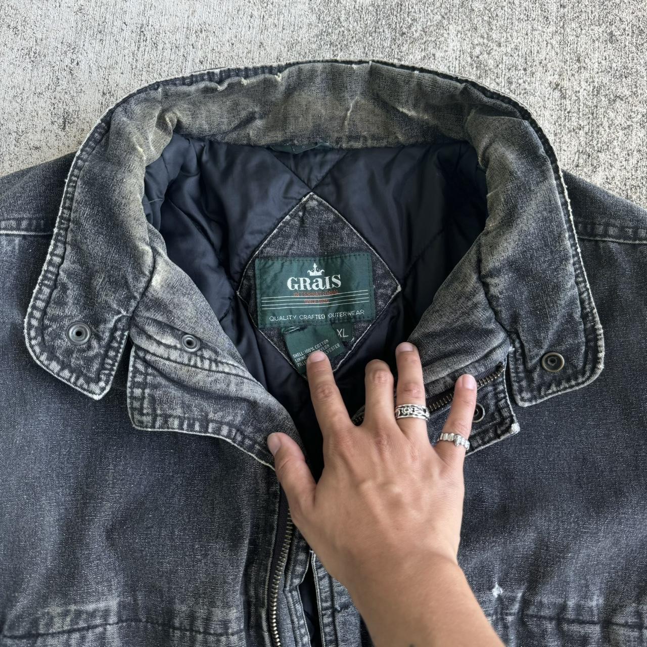 Black distressed jacket with a worn-in look all over... - Depop