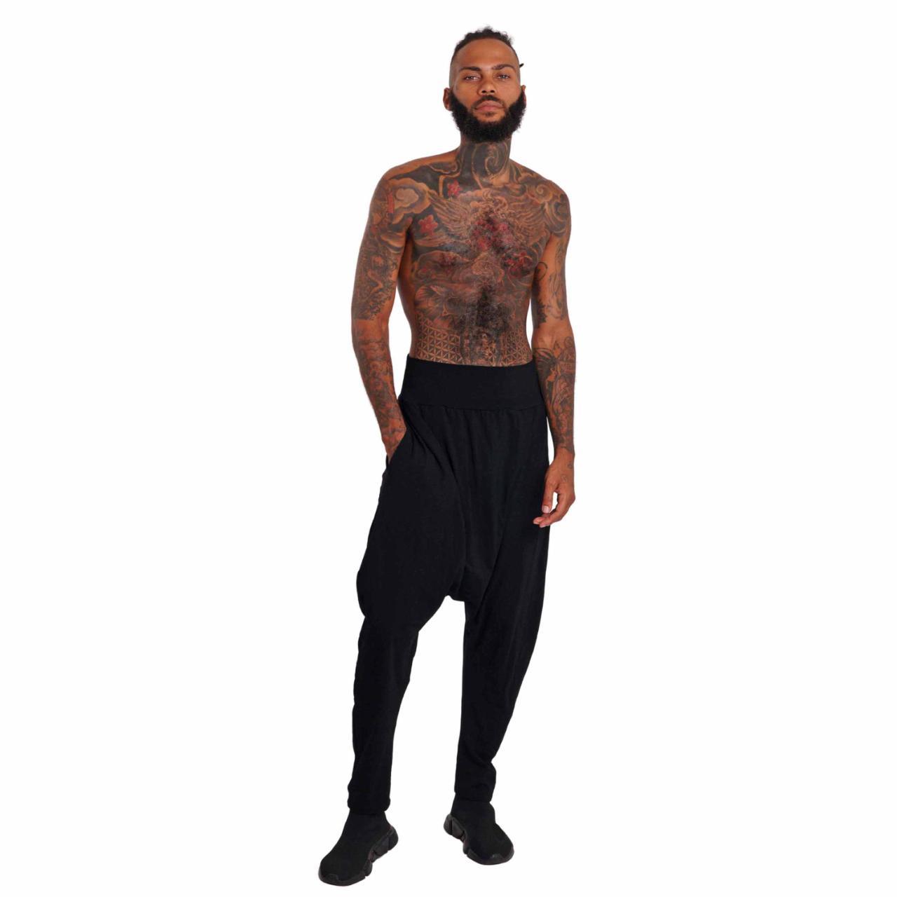 The Harlem Mens Black Harem Pants are crafted from... | Depop