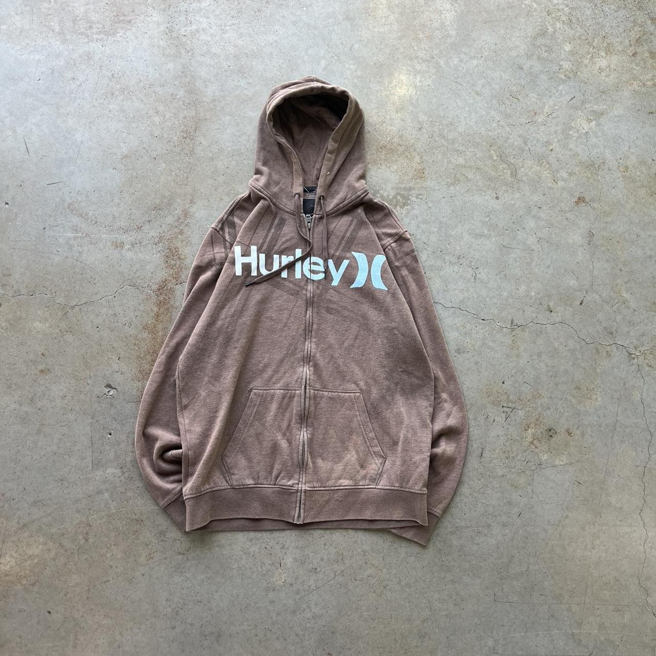 Hurley Men's Brown and Blue Hoodie | Depop