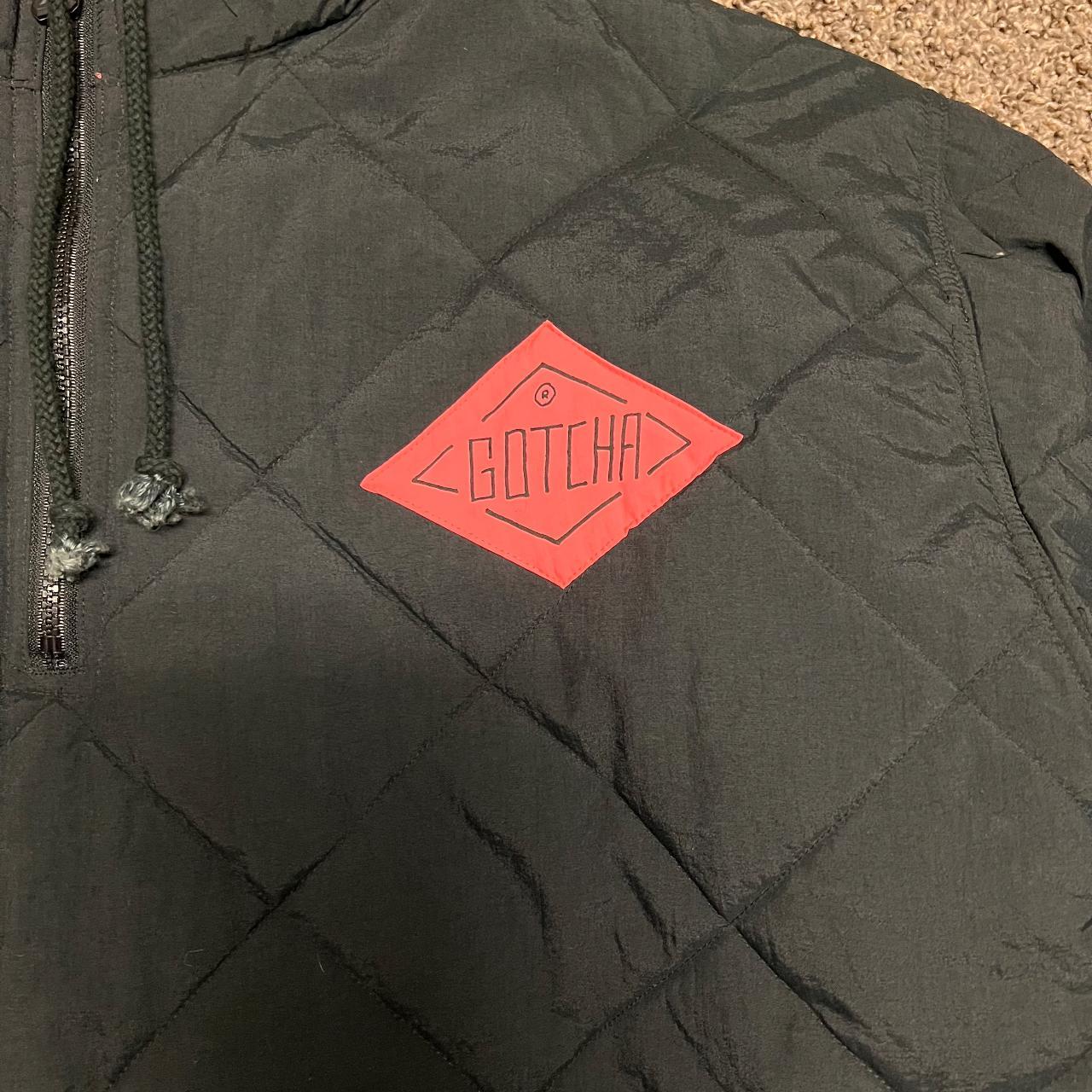 Gotcha Men's Black and Pink Coat | Depop