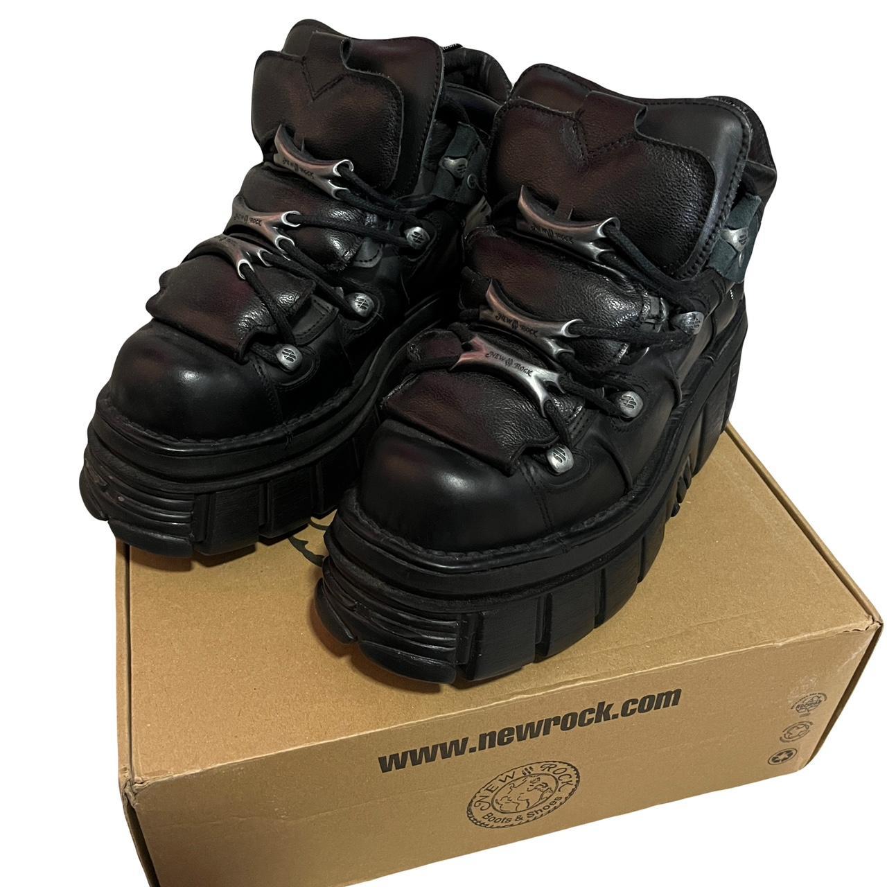 new rock m106 s29 black leather size: mens 9 US /... - Depop