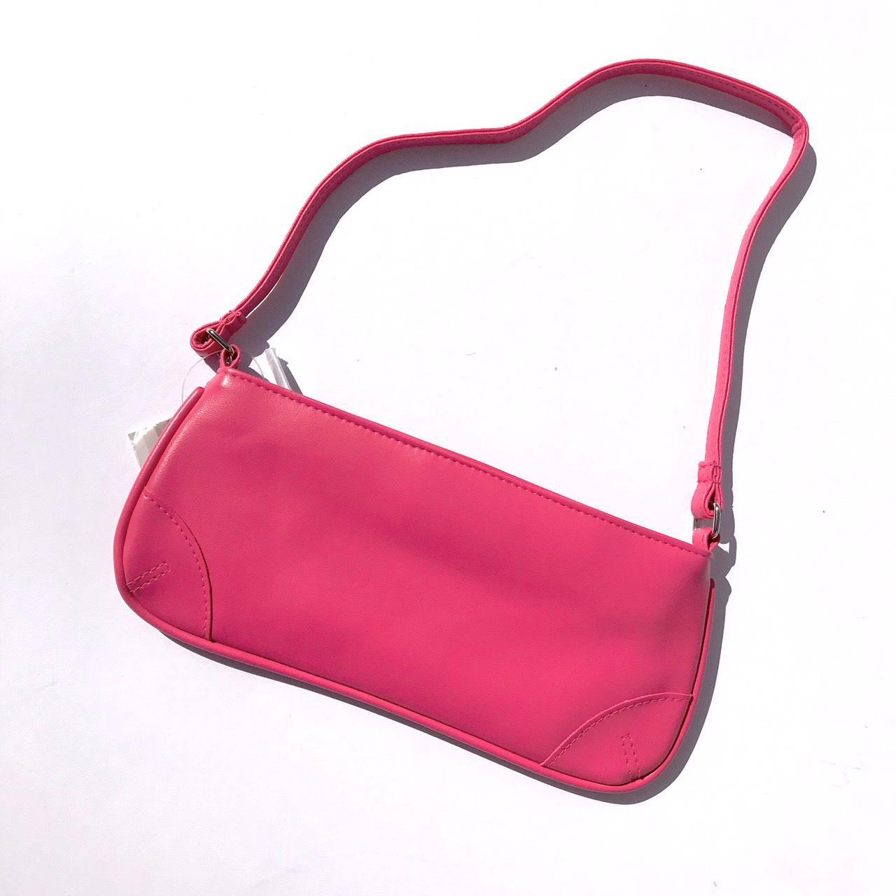 MINI BAGUETTE SHOULDER BAG 🌺 HOT PINK vegan... | Depop