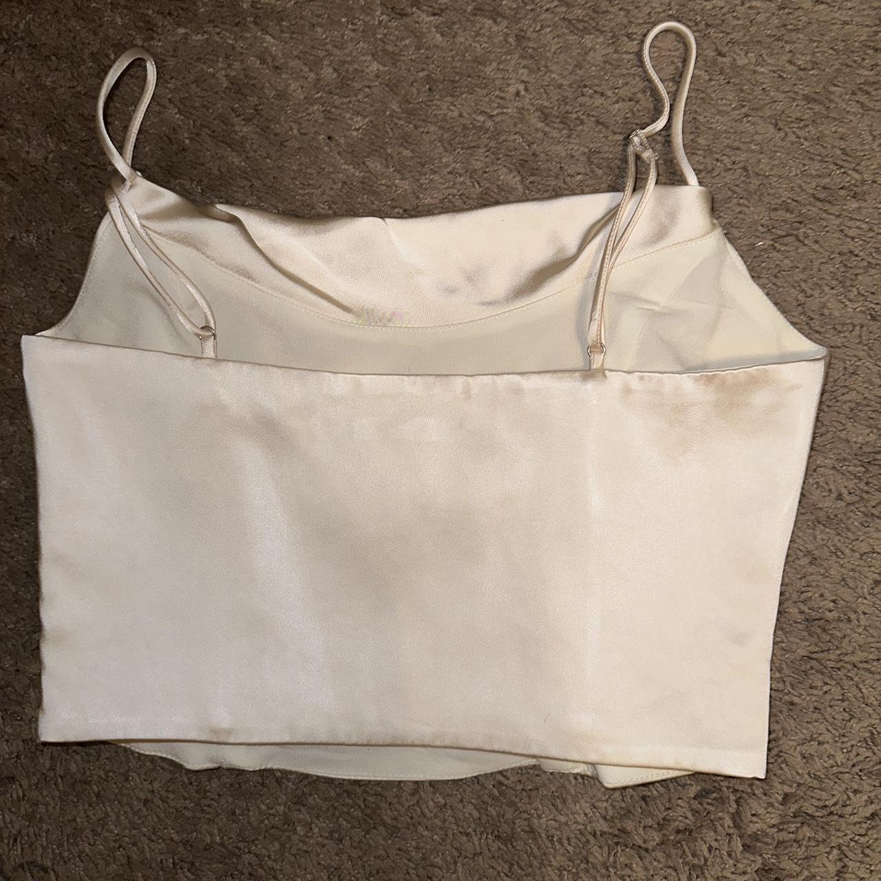 Cream Satin Corset Tank from Zara. Color is cream.... - Depop