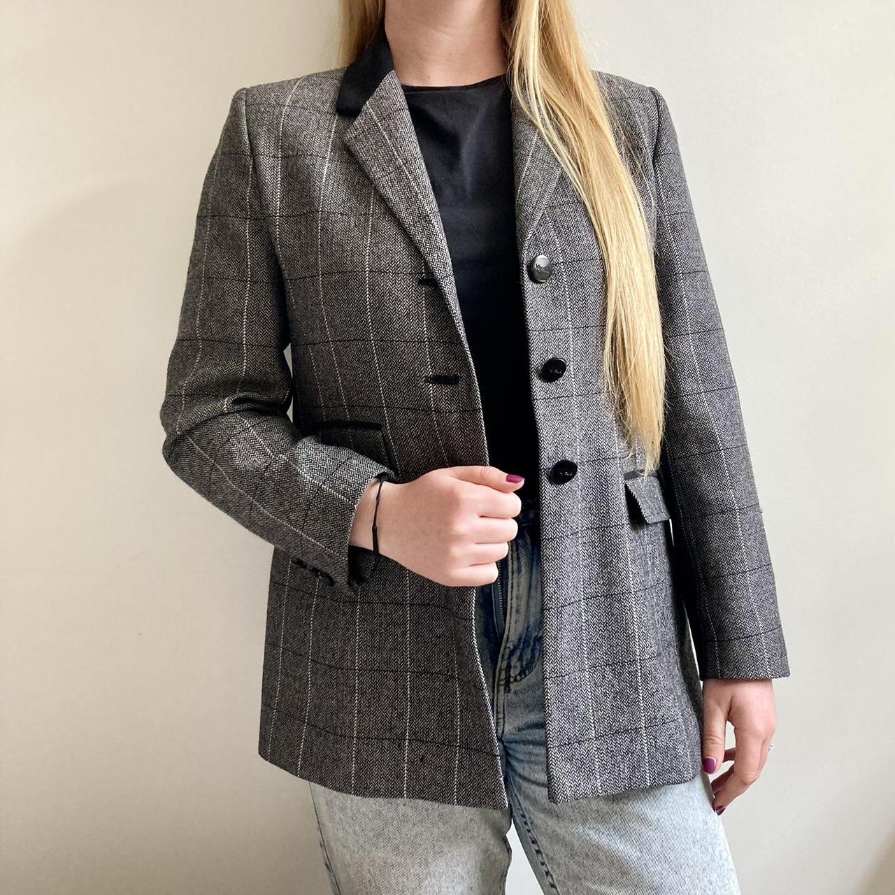 Viyella Grey Jacket • Lovely grey and black wool... - Depop