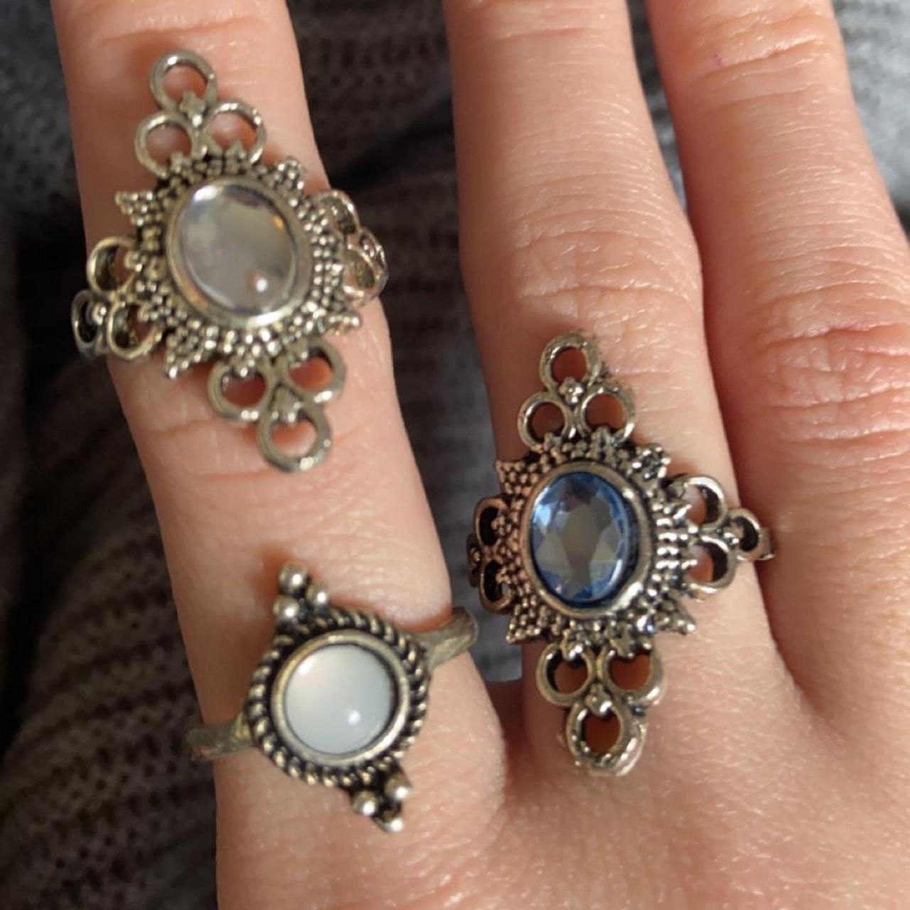 🤍🤍 really cool silver rings 🤍🤍 POINTER... - Depop