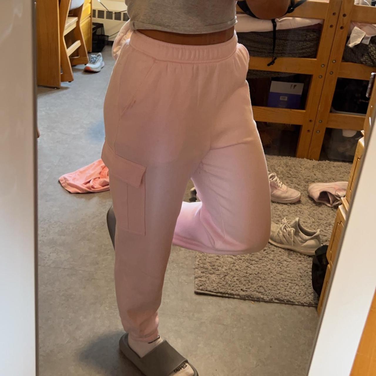 Super cute light pink cargo sweatpants !! - Depop