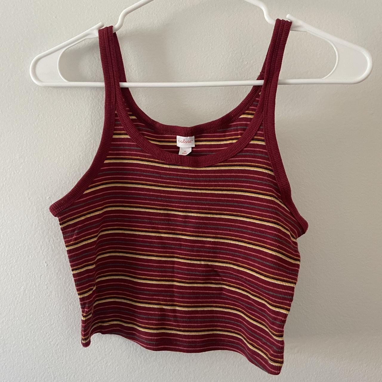 target colsie striped tank top cropped soft and... | Depop