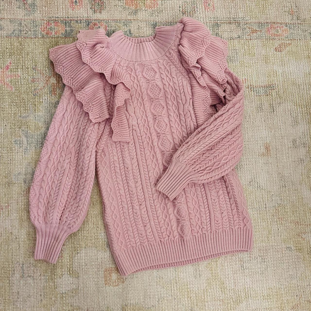 Listicle pink ruffle sweater (Zara tagged for exposure) - Depop
