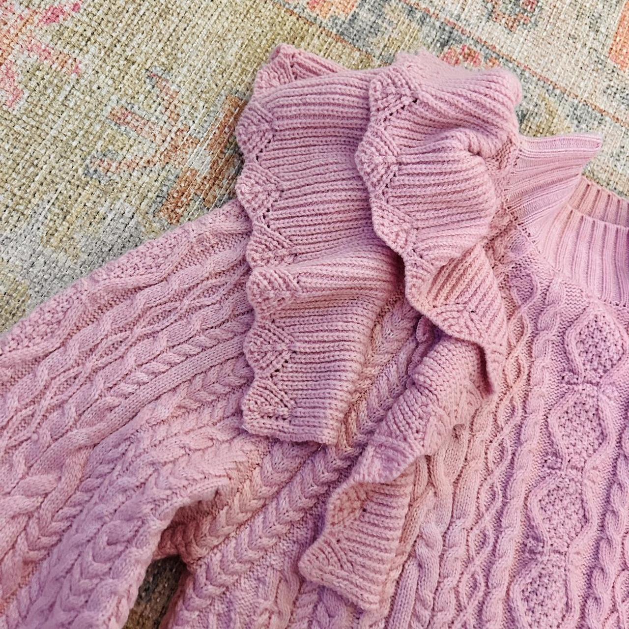 Listicle pink ruffle sweater (Zara tagged for exposure) - Depop