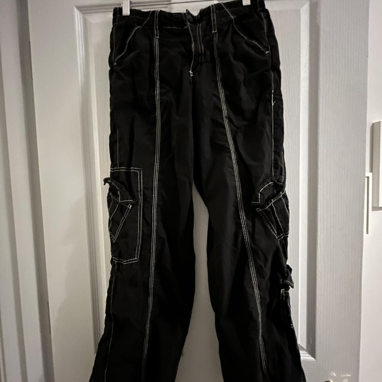 black cargos from urban super nice fit perf for... - Depop