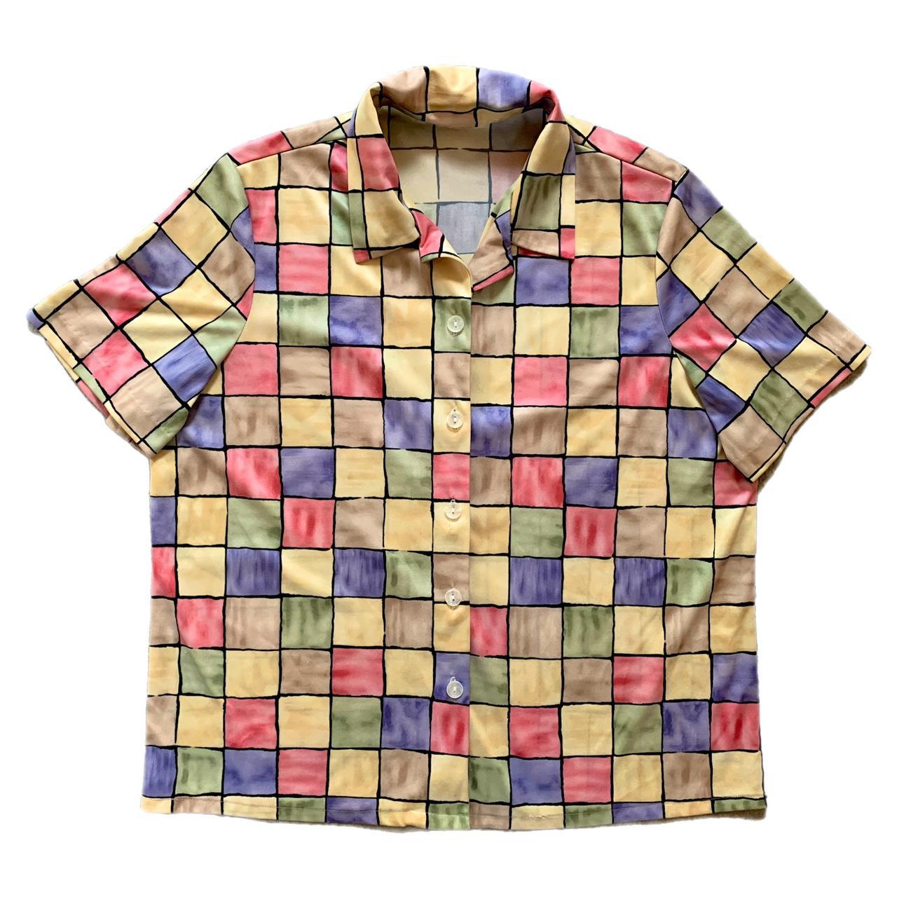 Vintage 80’s/90’s era retro style checkered color... - Depop