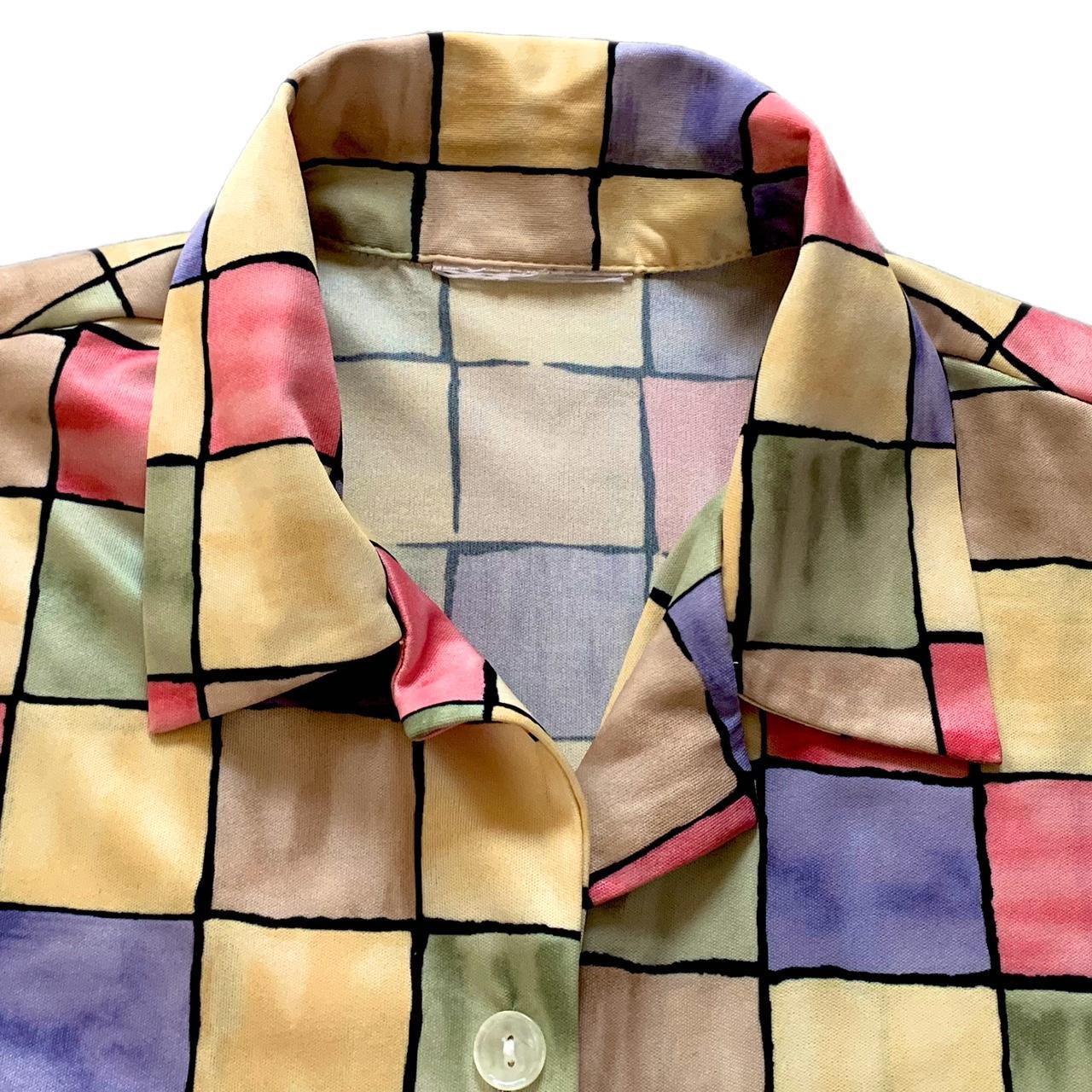 Vintage 80’s/90’s era retro style checkered color... - Depop