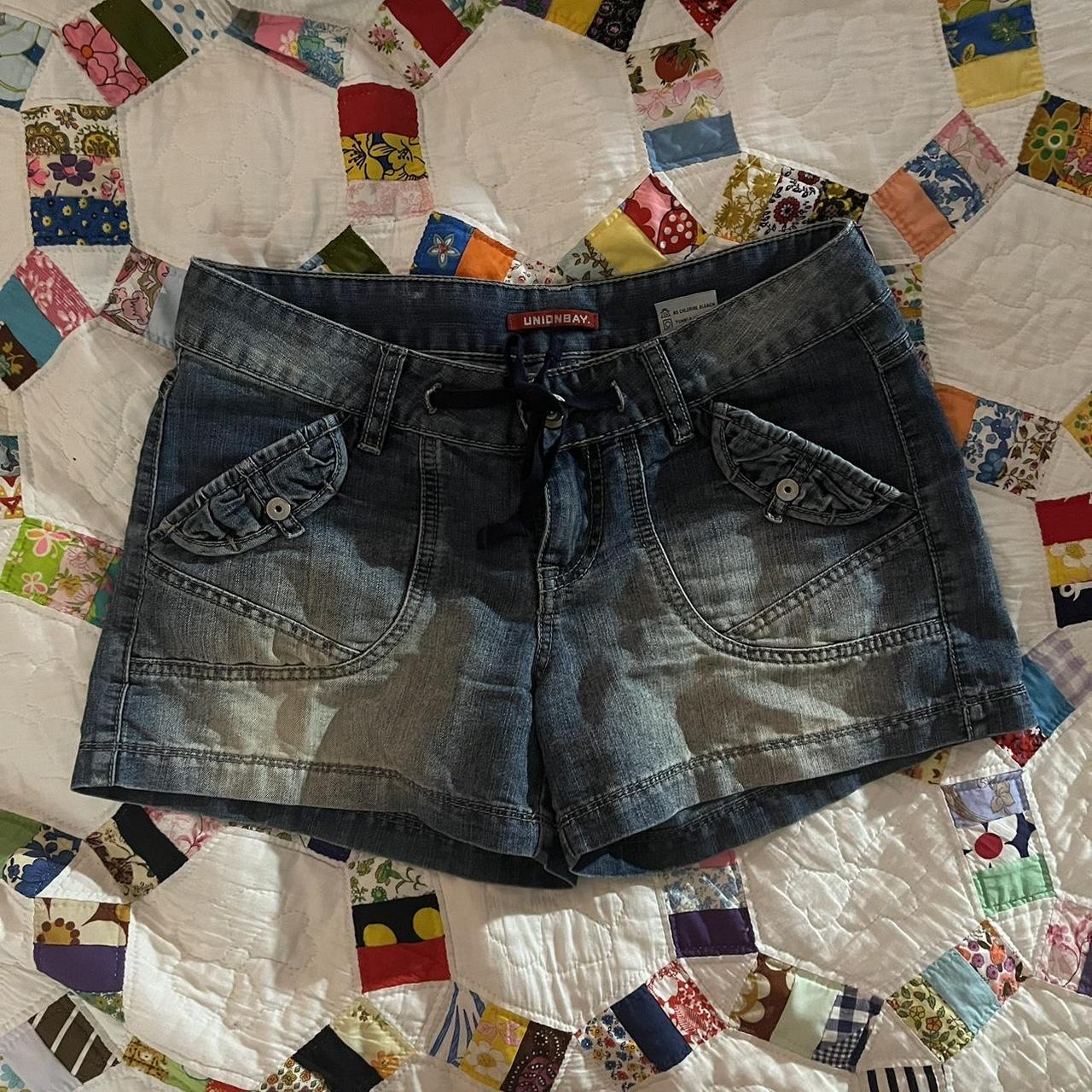 unionbay denim jorts cuteee pockets size 3 - Depop