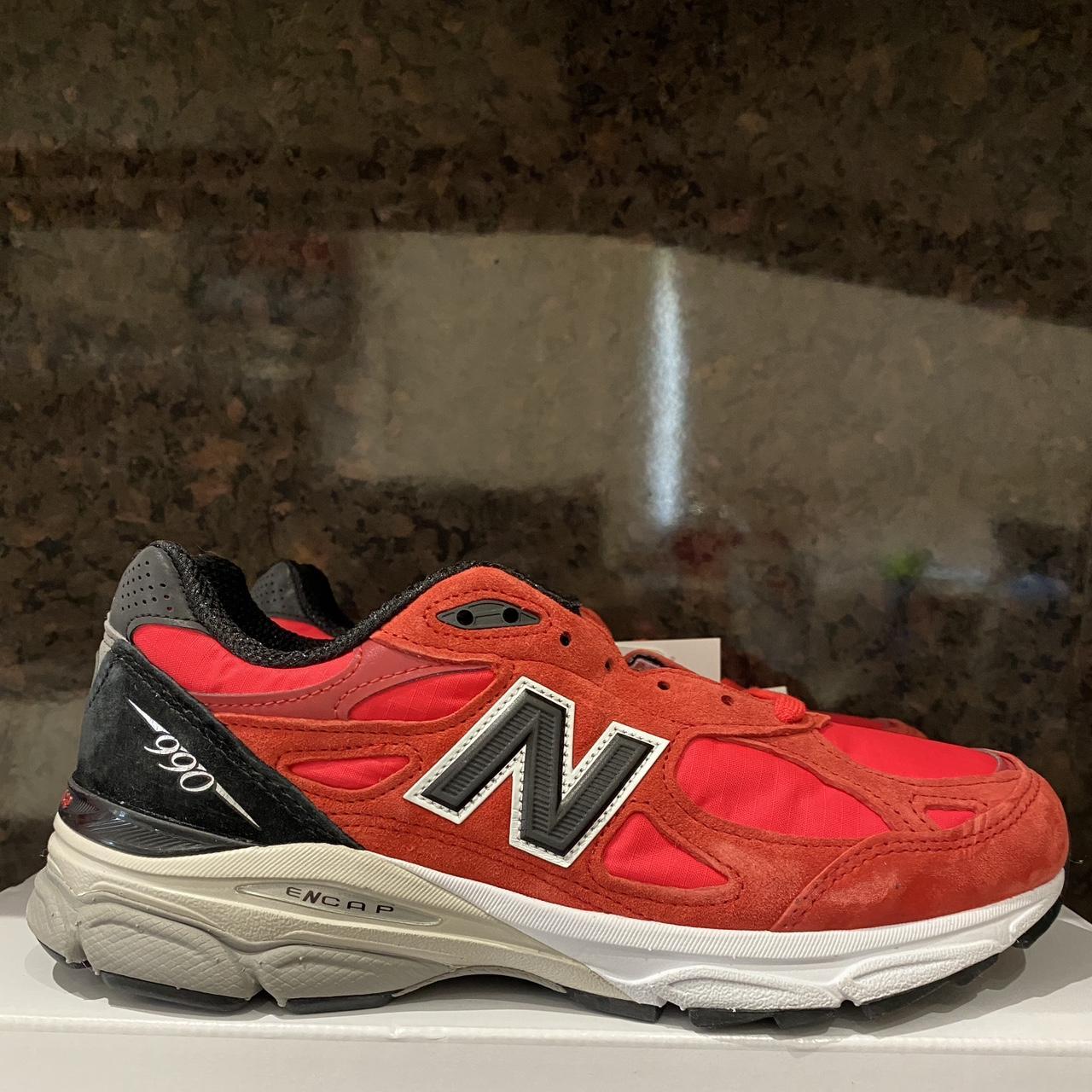 New balance 990 v3 made in the USA red and black Uk... - Depop