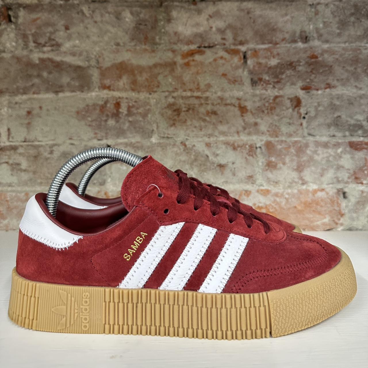 Adidas samba rose suede burgundy and gum... - Depop