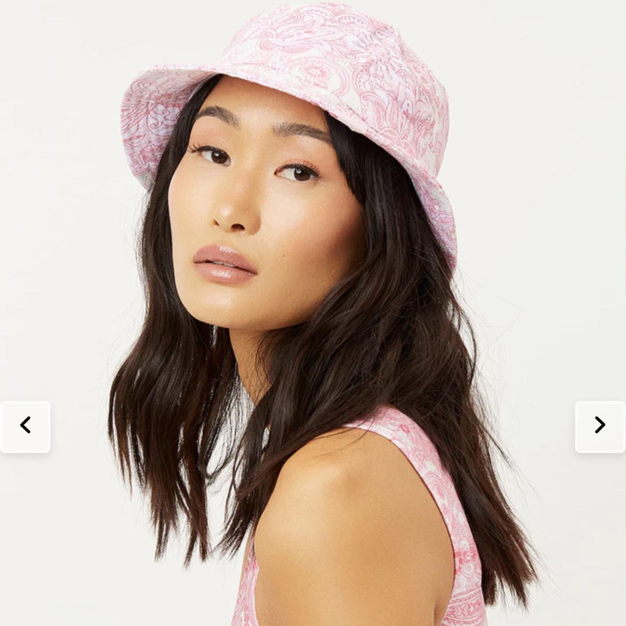 frankie’s bikinis pink bucket hat with tags 🌷... - Depop