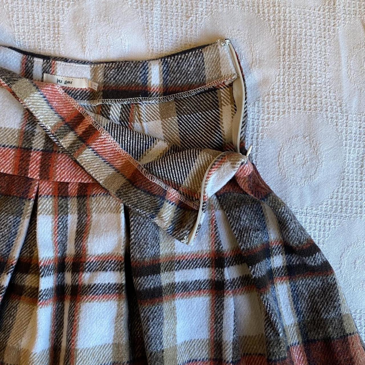 Woman’s size S pleated fuzzy plaid mini skirt... - Depop