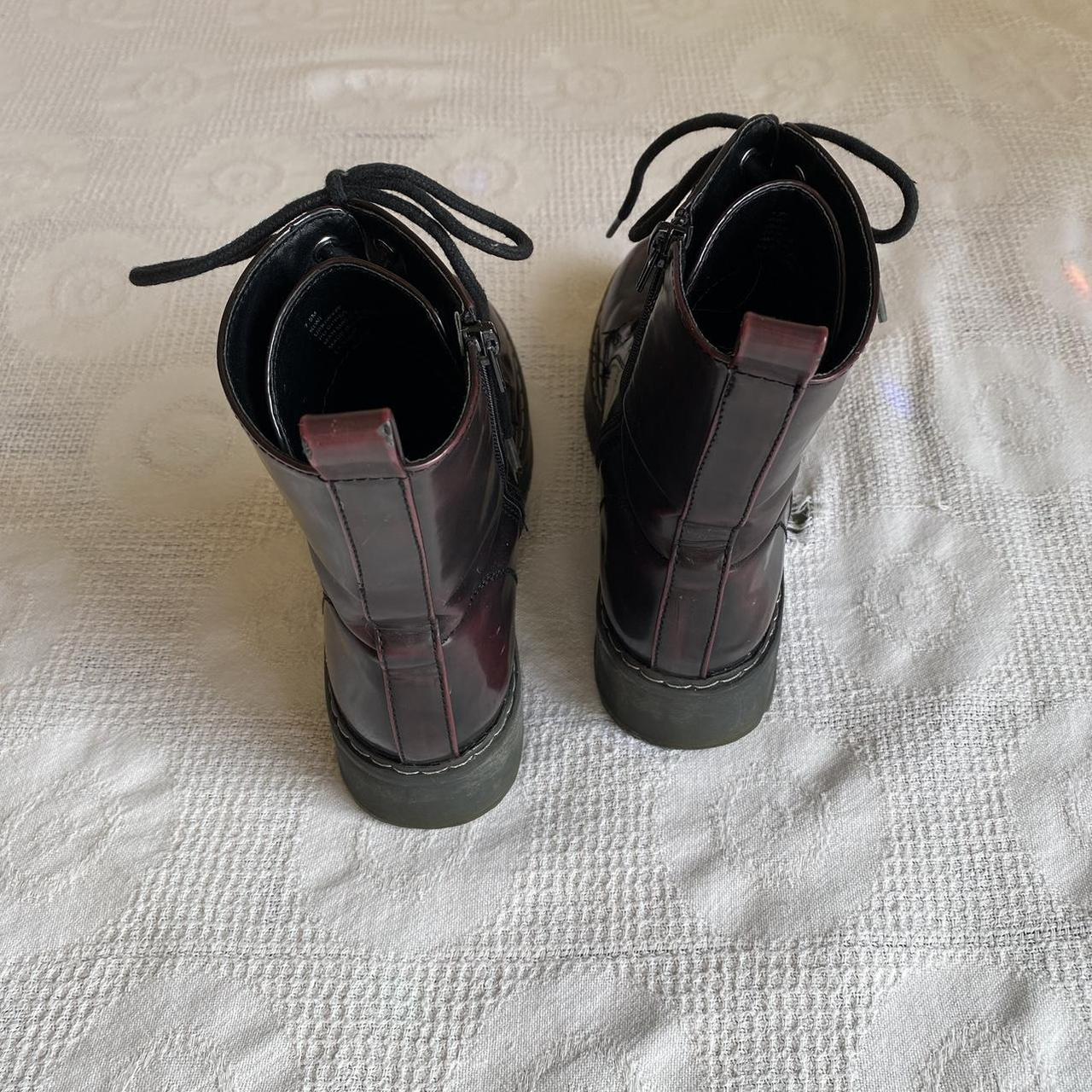 womans 7.5 platform boots fake platform docs dark... - Depop