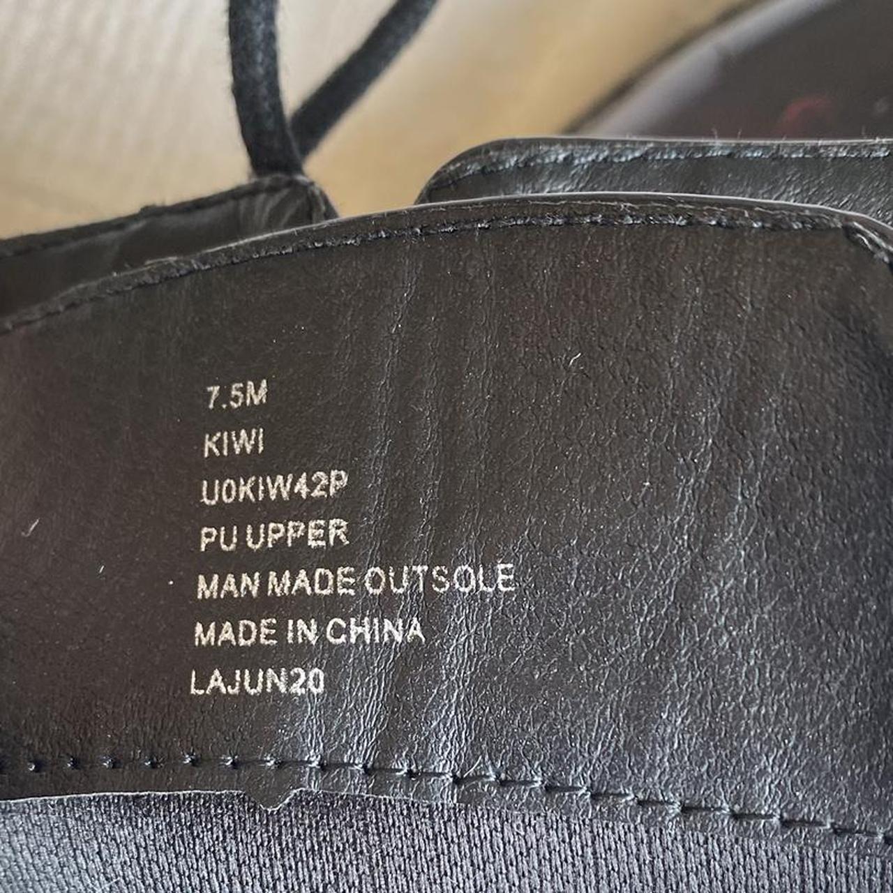 womans 7.5 platform boots fake platform docs dark... - Depop