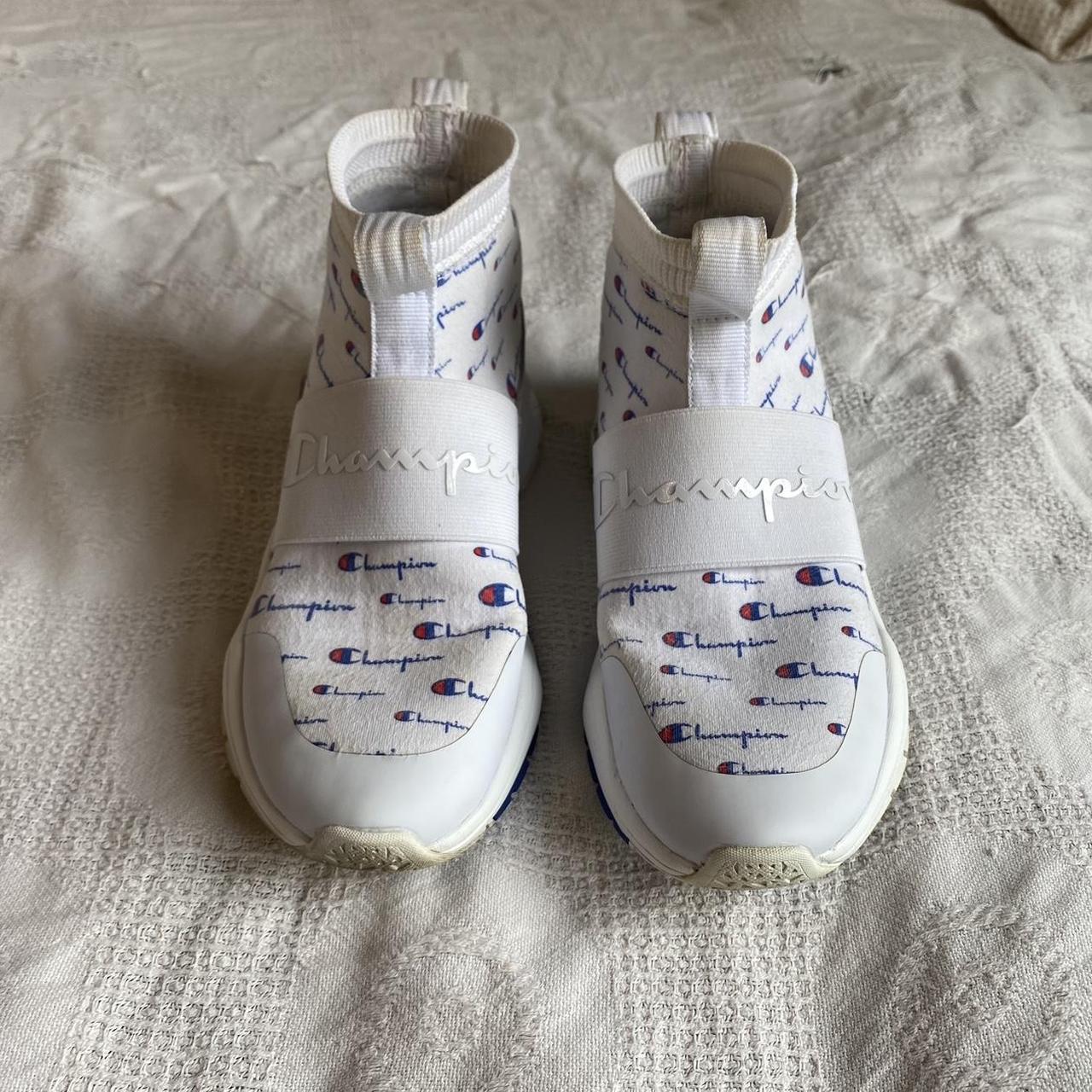 woman’s size 7 Champion white slide on shoes... - Depop