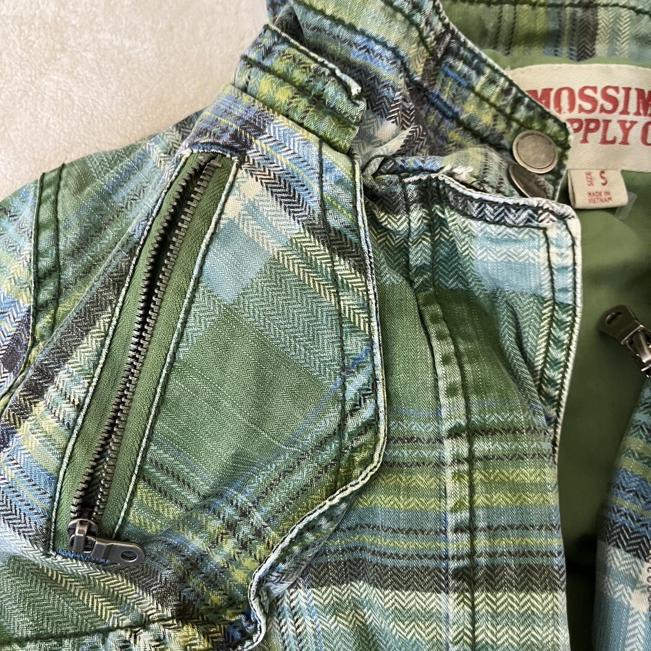 Green plaid mossimo supply jacket w cool pocket... - Depop