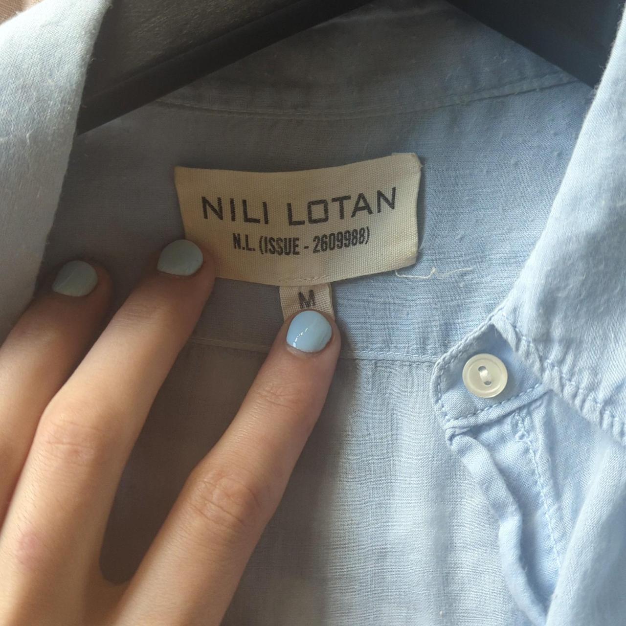 Nili Lotan light blue button up. Some signs of... - Depop