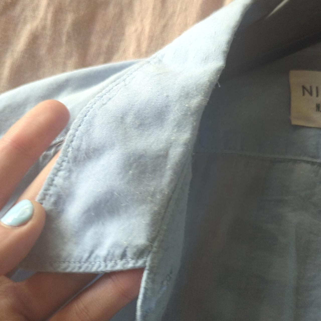 Nili Lotan light blue button up. Some signs of... - Depop