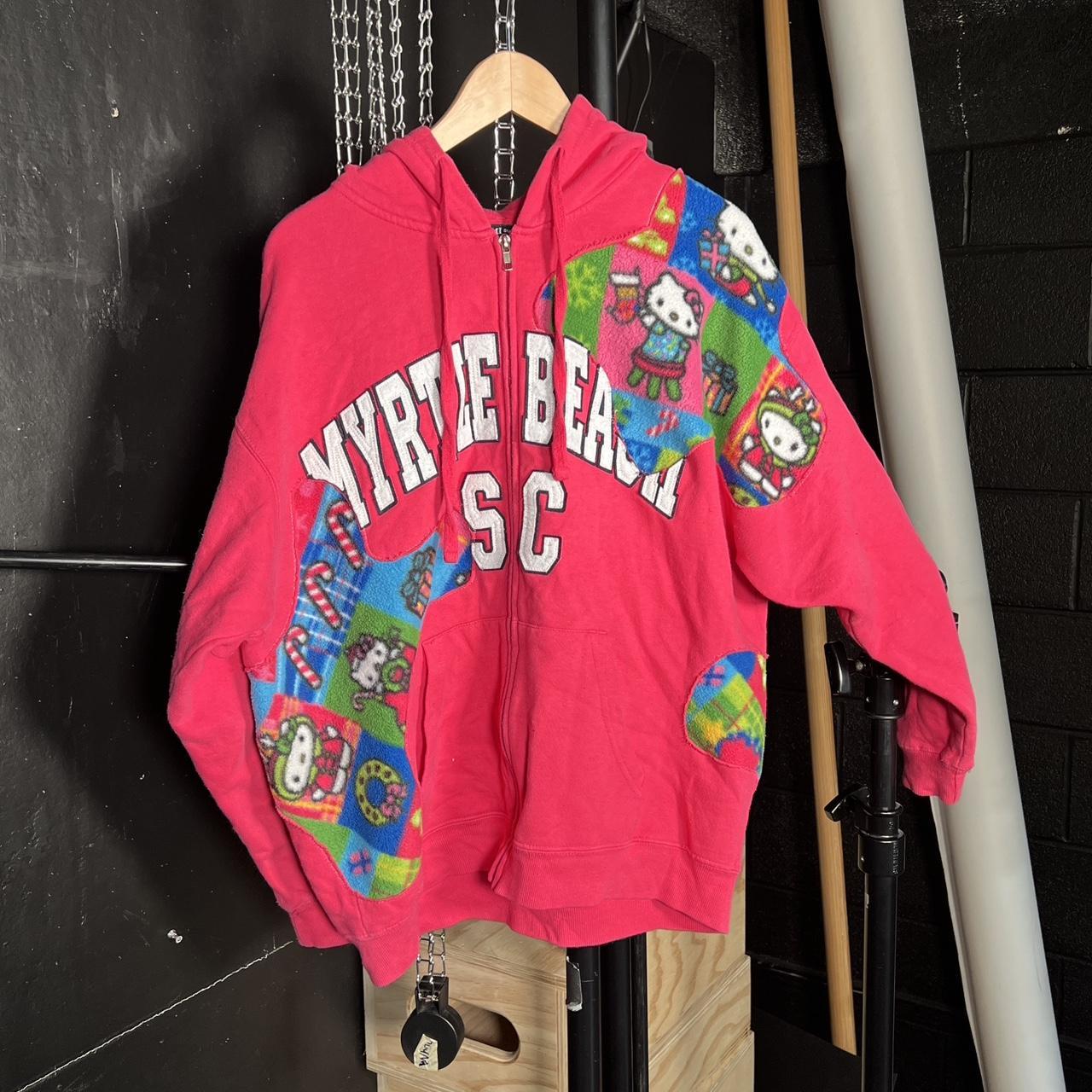 Sanrio Men's Blue and Pink Hoodie | Depop