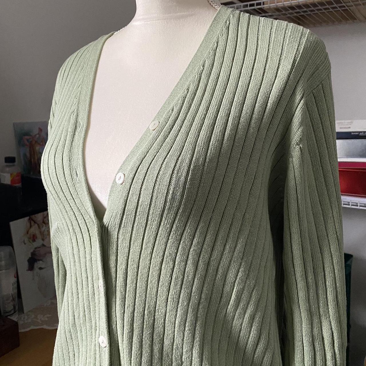 Brand Unknown- Sage green cardigan 💗 Super adorable... - Depop