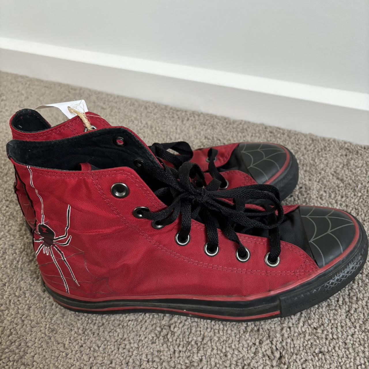 Spider-Man high top converse Size 6 - Depop