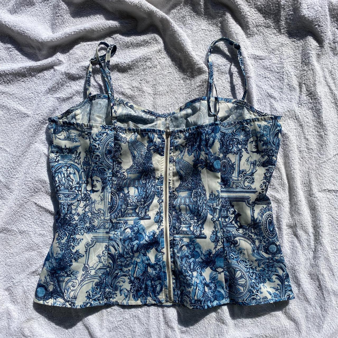 pretty little thing blue renaissance print... - Depop
