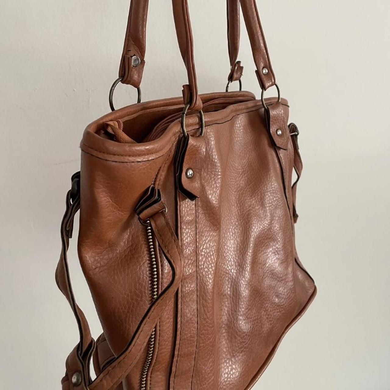 Brown tan leather tote bag. Real leather and I LOVE... | Depop