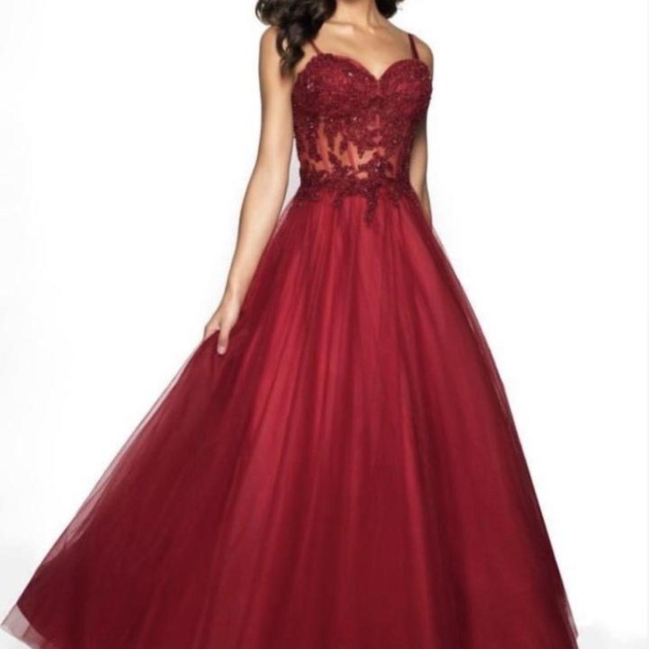 Gorgeous wine red prom dress. Only worn once so in... - Depop