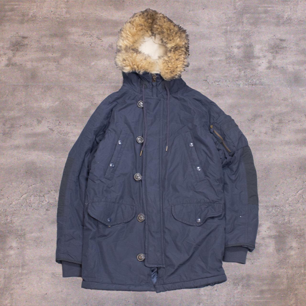 Siako Regiment N3B Military Navy Fur Lined Parka... - Depop