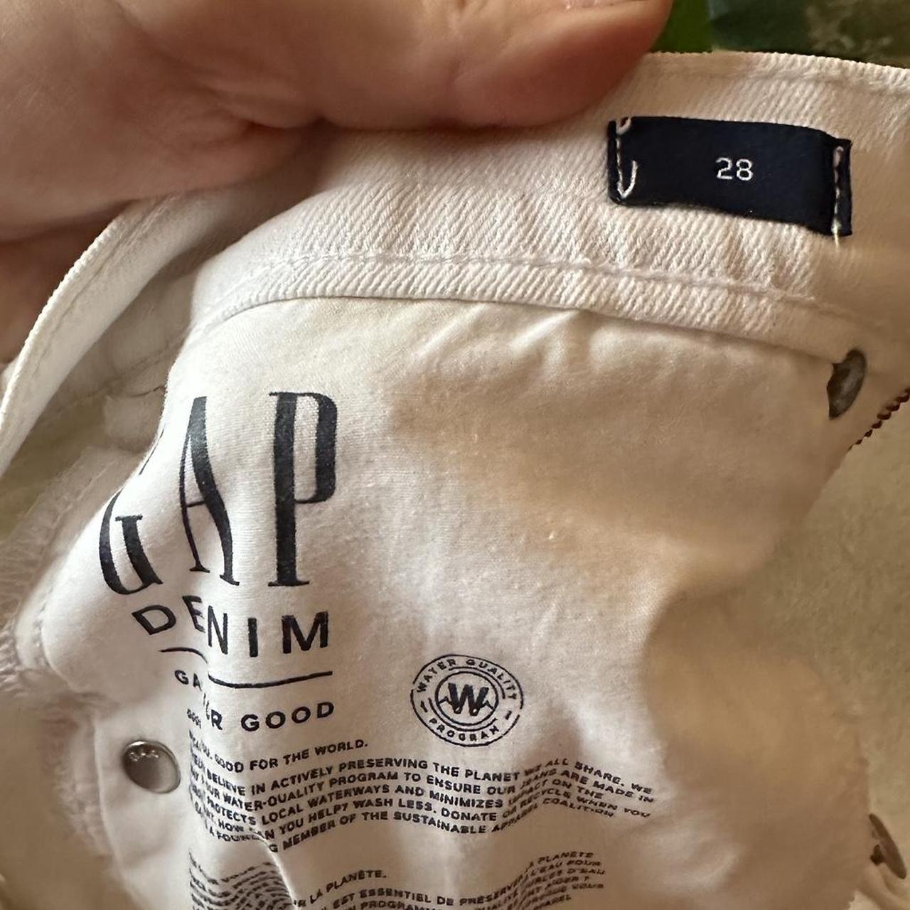 gap denim white shorts w28 seen on a uk size... - Depop