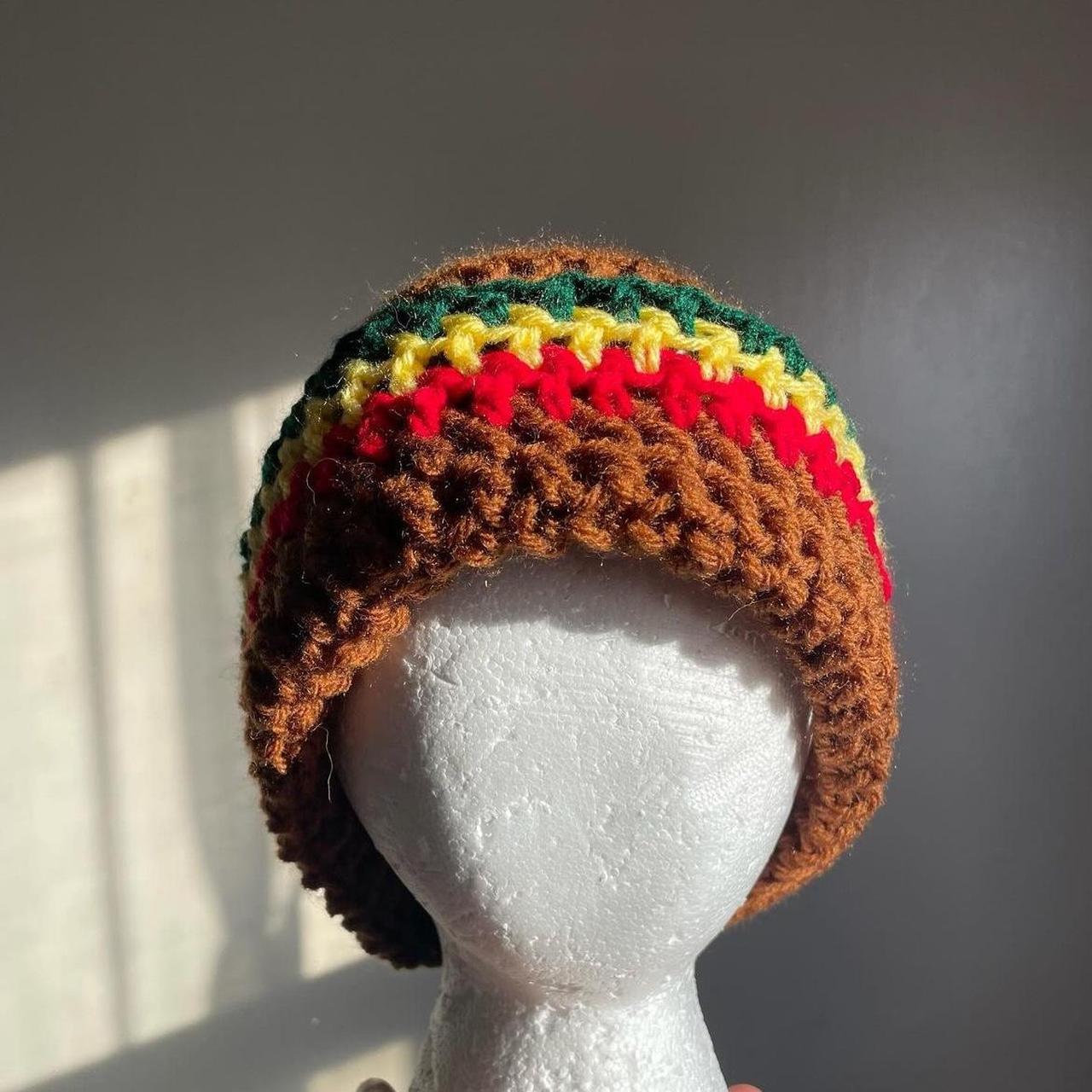 brown rasta-inspired beanie 🇯🇲 - Depop