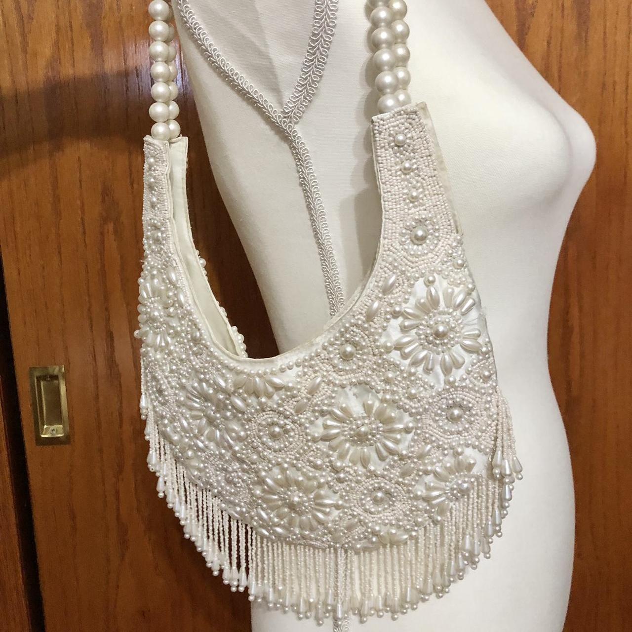 Beaded pearl bag - small size bag Not... - Depop