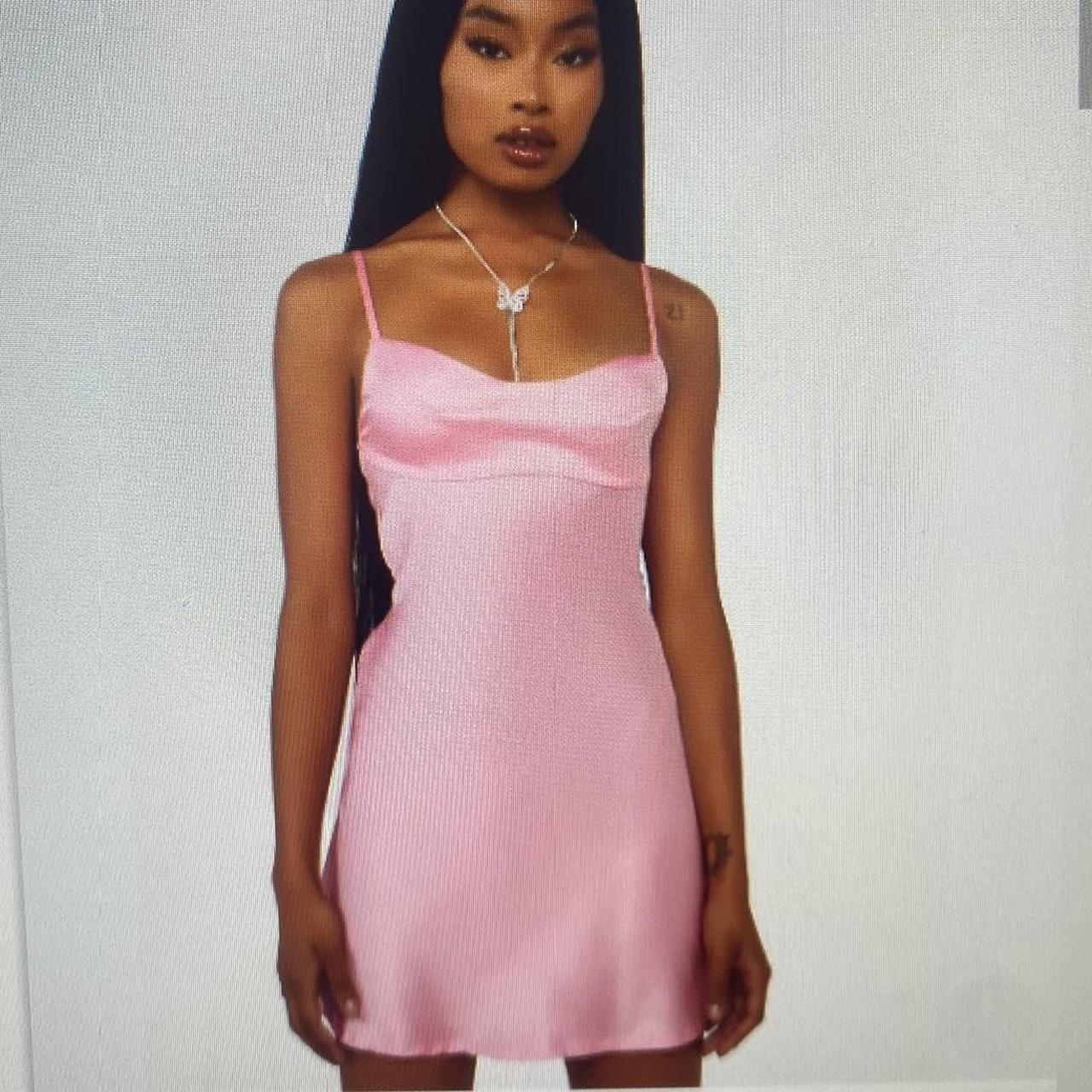 BNWT edikted pink mini satin dress - Depop