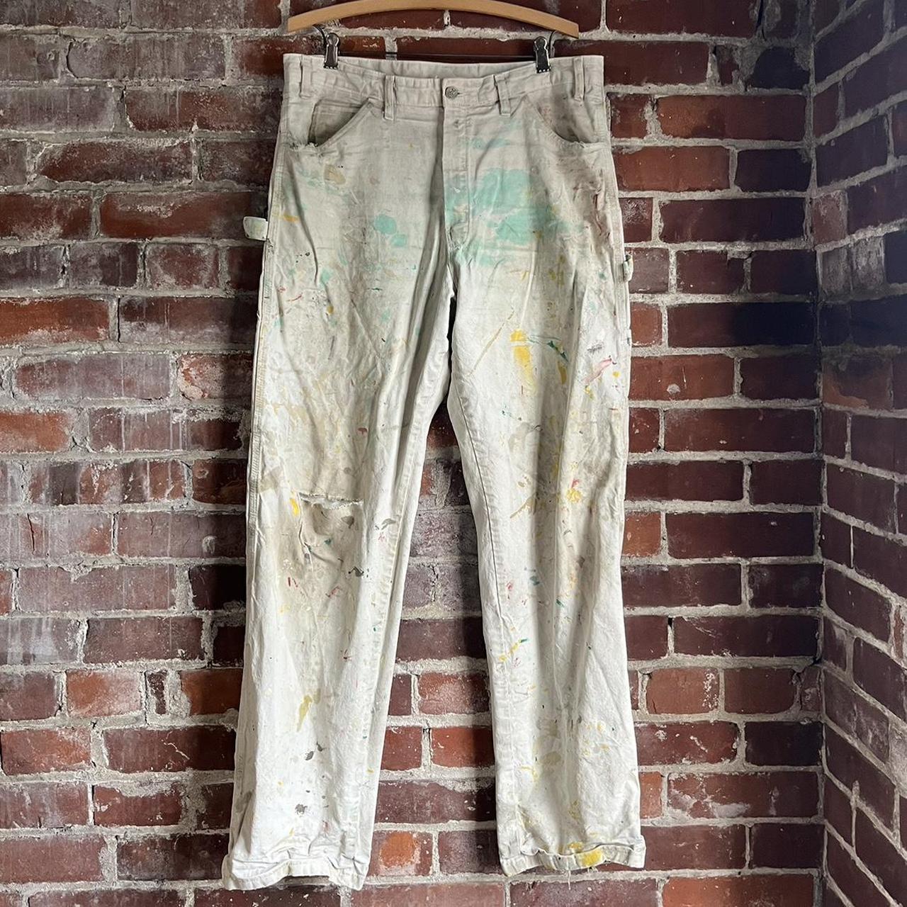 Vintage sherwin williams painters pants distressed... | Depop
