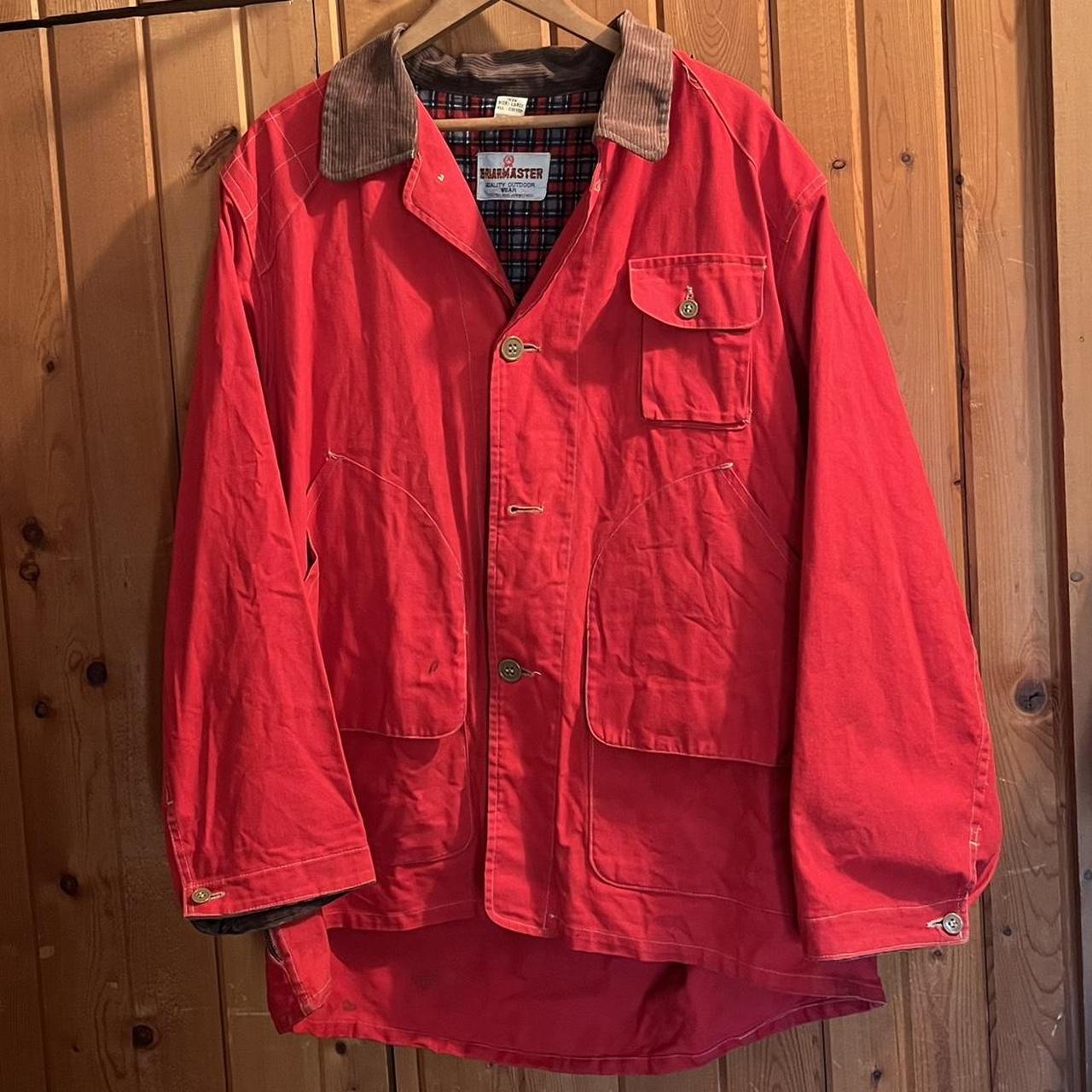 Vintage 1960s 60s cotton red hunting jacket game... | Depop