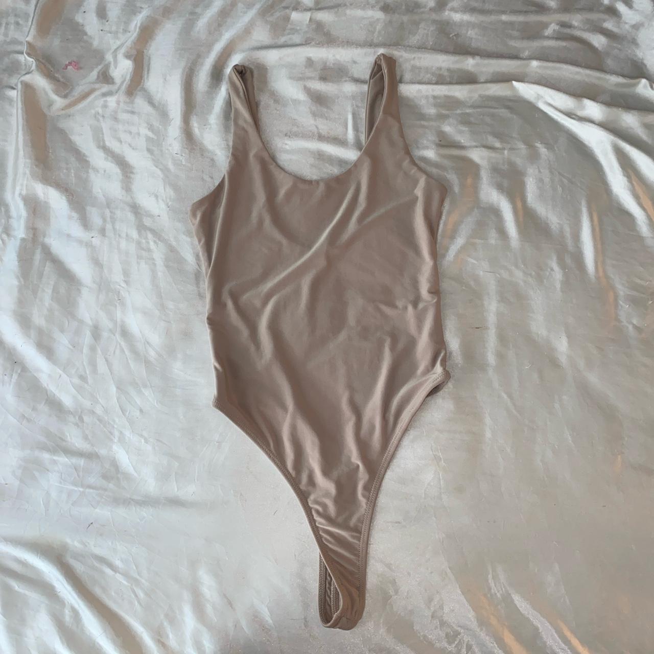 Women's Tan and Cream Bodysuit | Depop