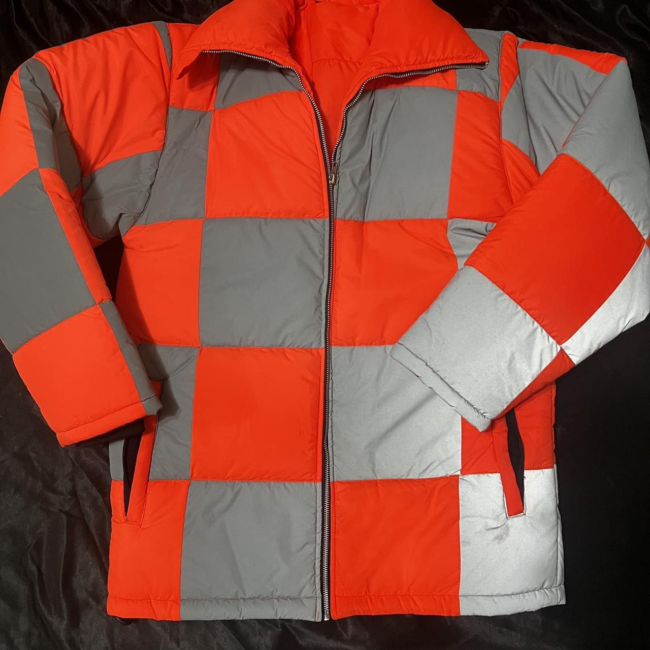 HollywoodHunna 3M Reflective Puffer in Orange and... - Depop
