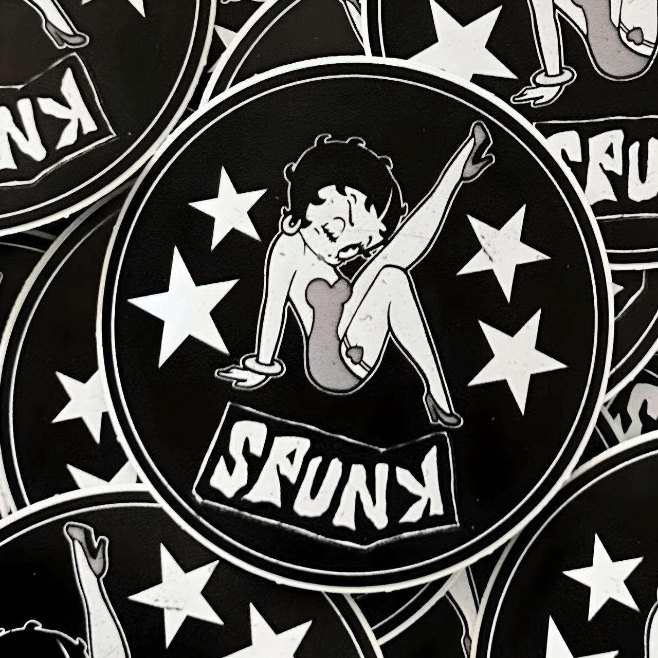 Spunk Black and white Betty Boop Star sticker 4x4⋆⭒˚.⋆ | Depop