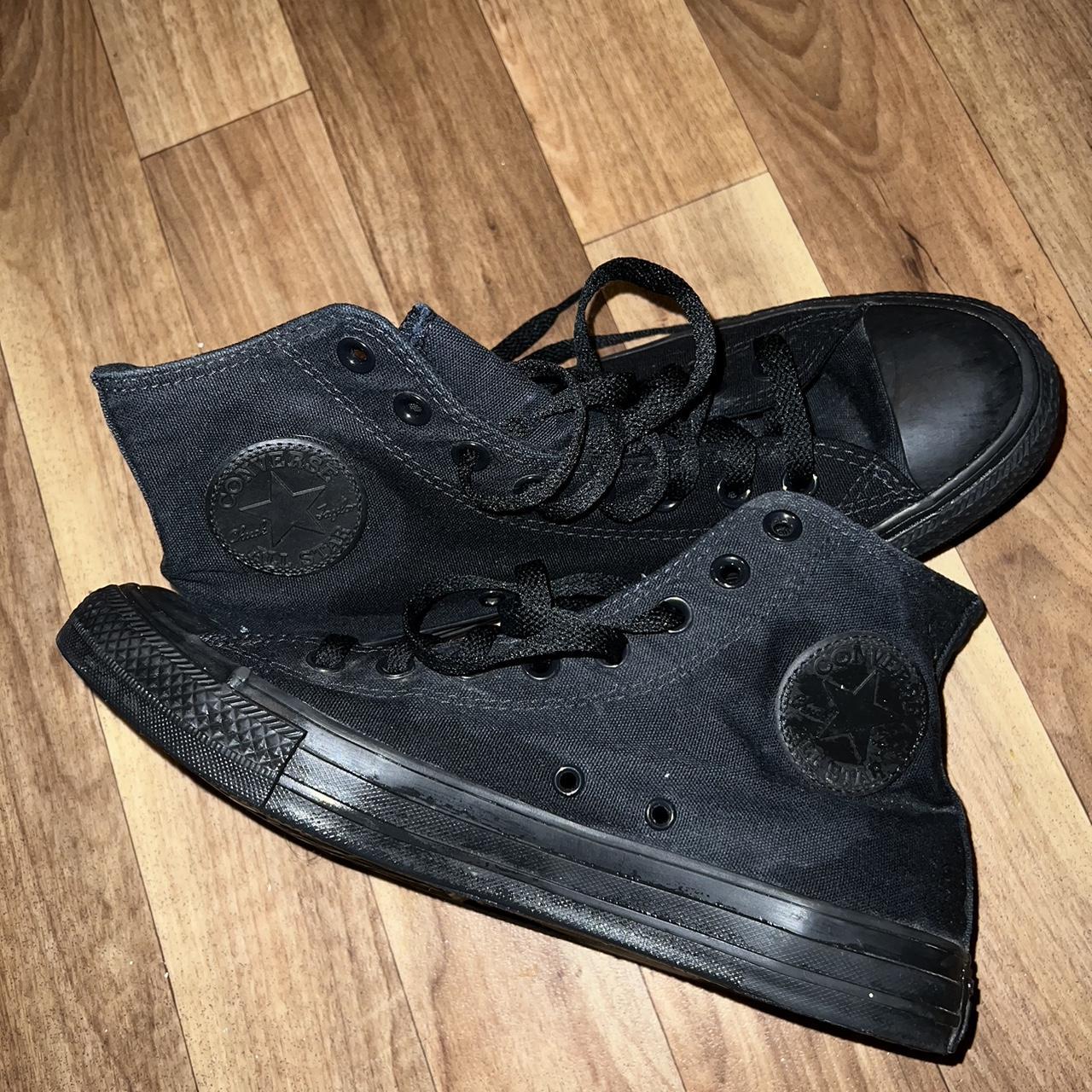 Converse all black hi top - Depop