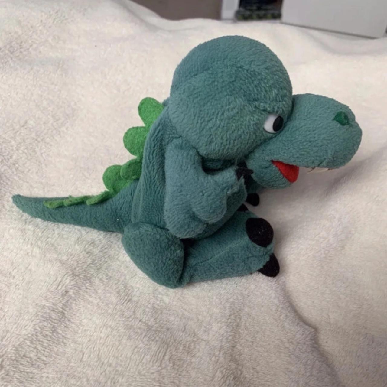 dark green dinosaur T. rex plush soft toy dark... - Depop