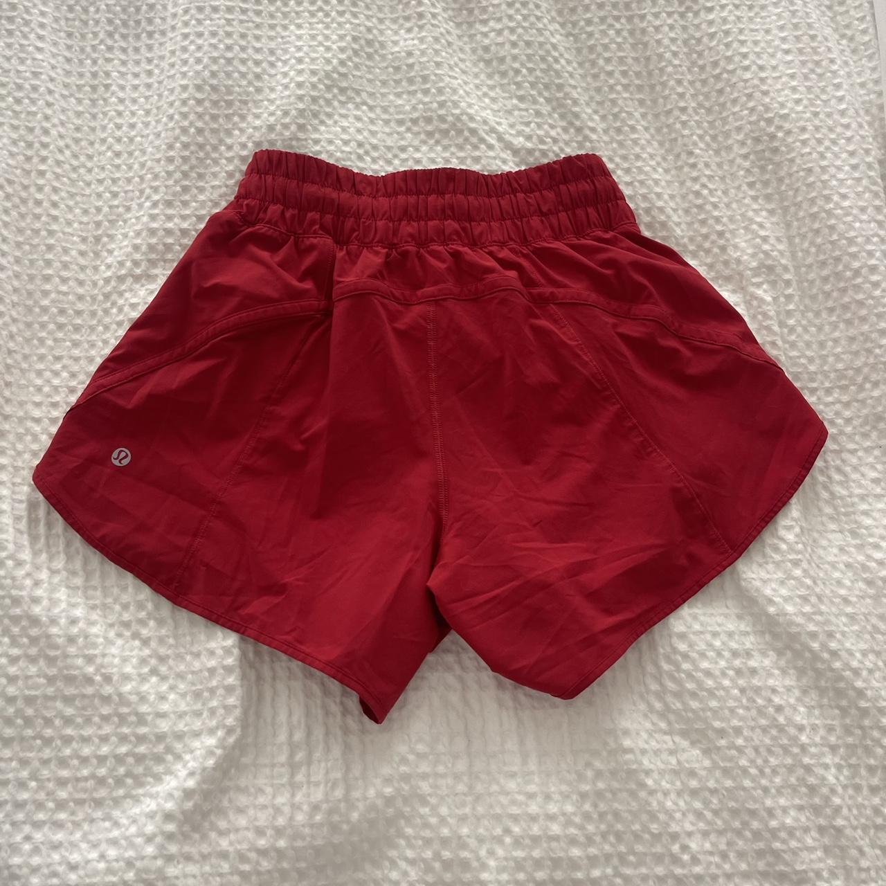 Red Lululemon shorts -built in shorts cut for comfort - Depop
