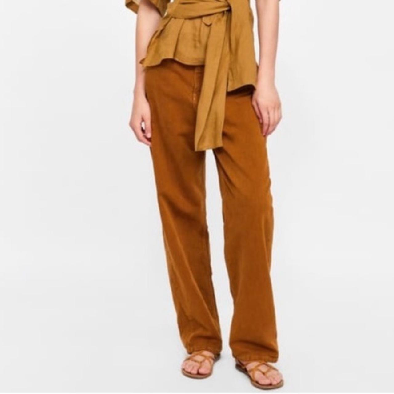 Zara Barrel Leg Boyfriend Jeans in Toffee Brown. New... - Depop