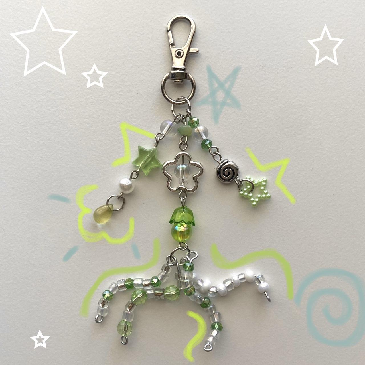 Forest Green jellyfish charm keychain... - Depop